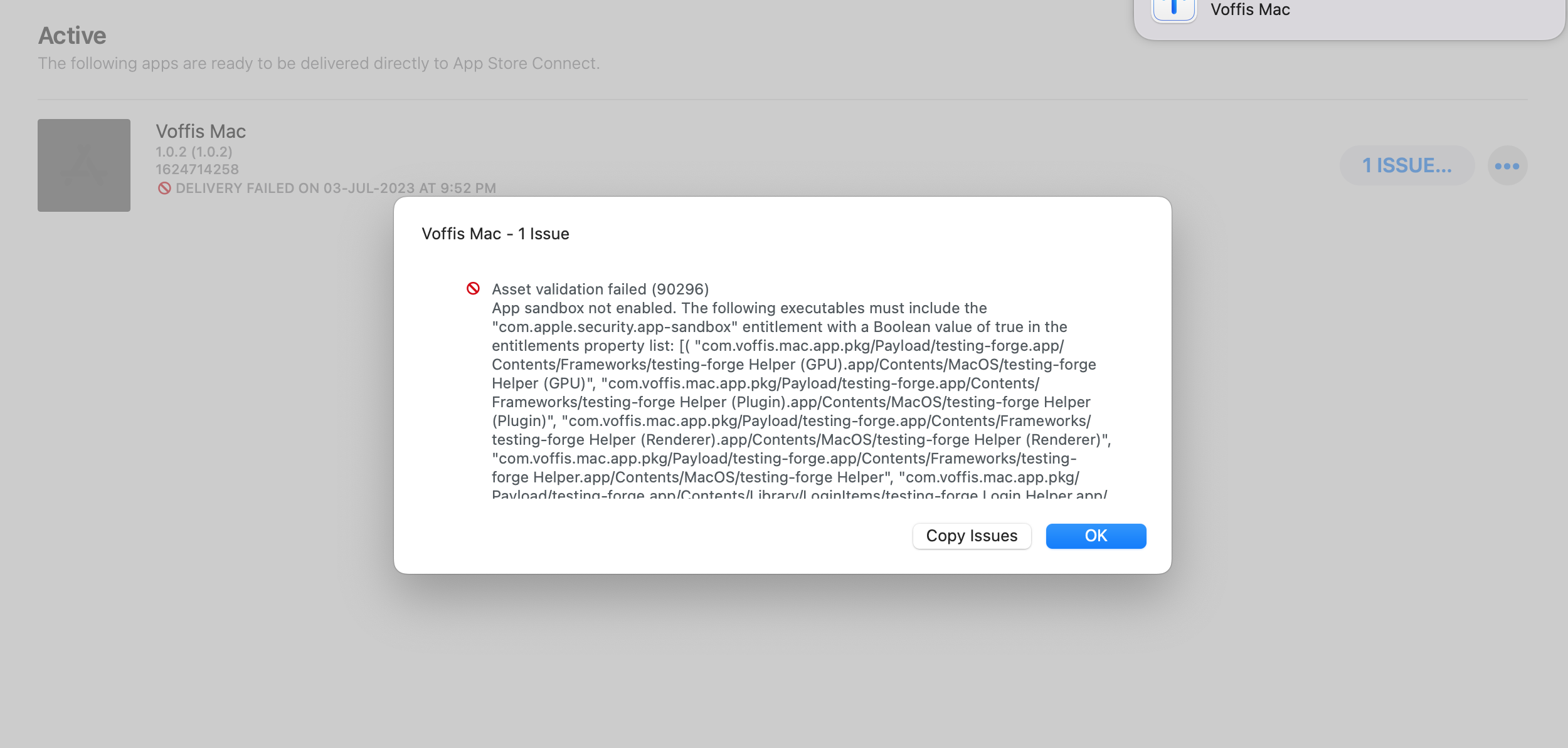 Mac Store Transporter Error: App Sandbox not enabled · Issue #3268 · electron/forge · GitHub