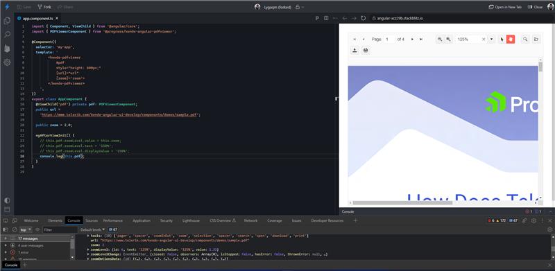 [PDFViewer] Setting the zoom property does not update the value in the combobox controlling the ...