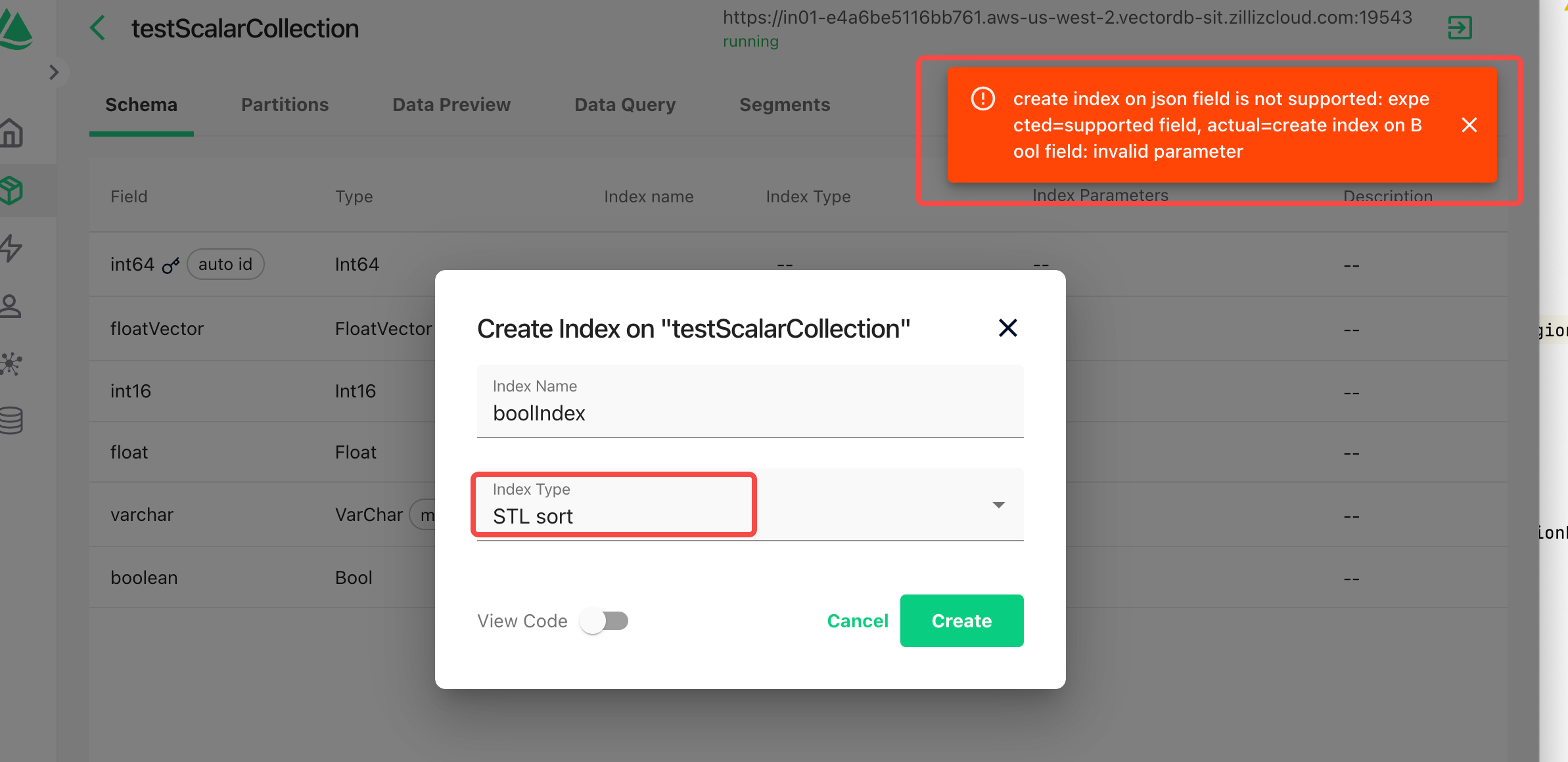 Bool 类型暂时没有Index，相关入口可以屏蔽 · Issue #305 · zilliztech/attu · GitHub