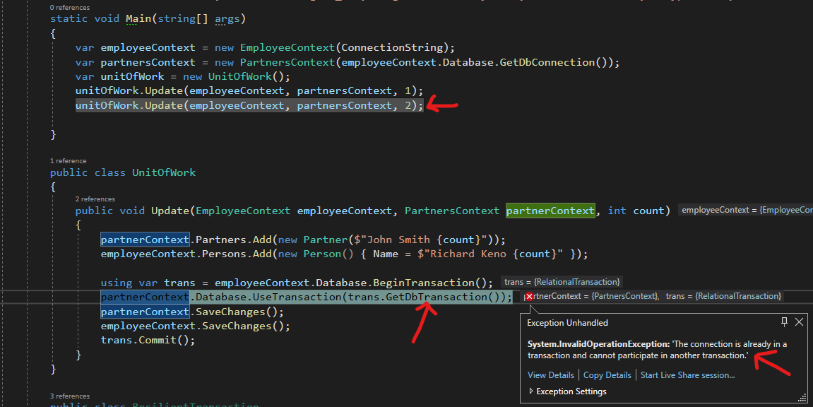 Multiple Contexts And Transactions · Issue 28880 · Dotnetefcore · Github