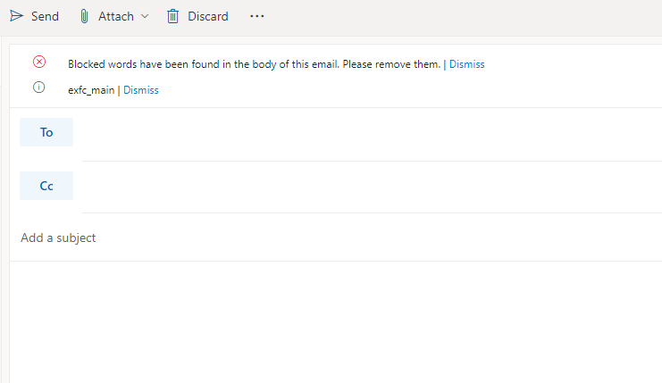 Unexpected exfc_main notification appears when blocking email on send · Issue #2203 · OfficeDev ...
