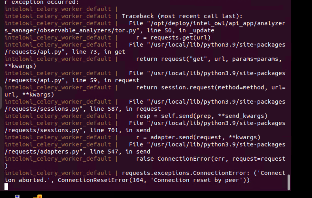 Error while initial run · Issue #1710 · intelowlproject/IntelOwl · GitHub