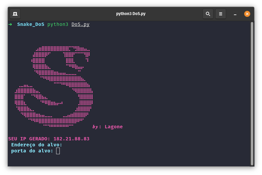 GitHub - Lagone4/snake_DoS: Script de DoS com finalidade de estudo