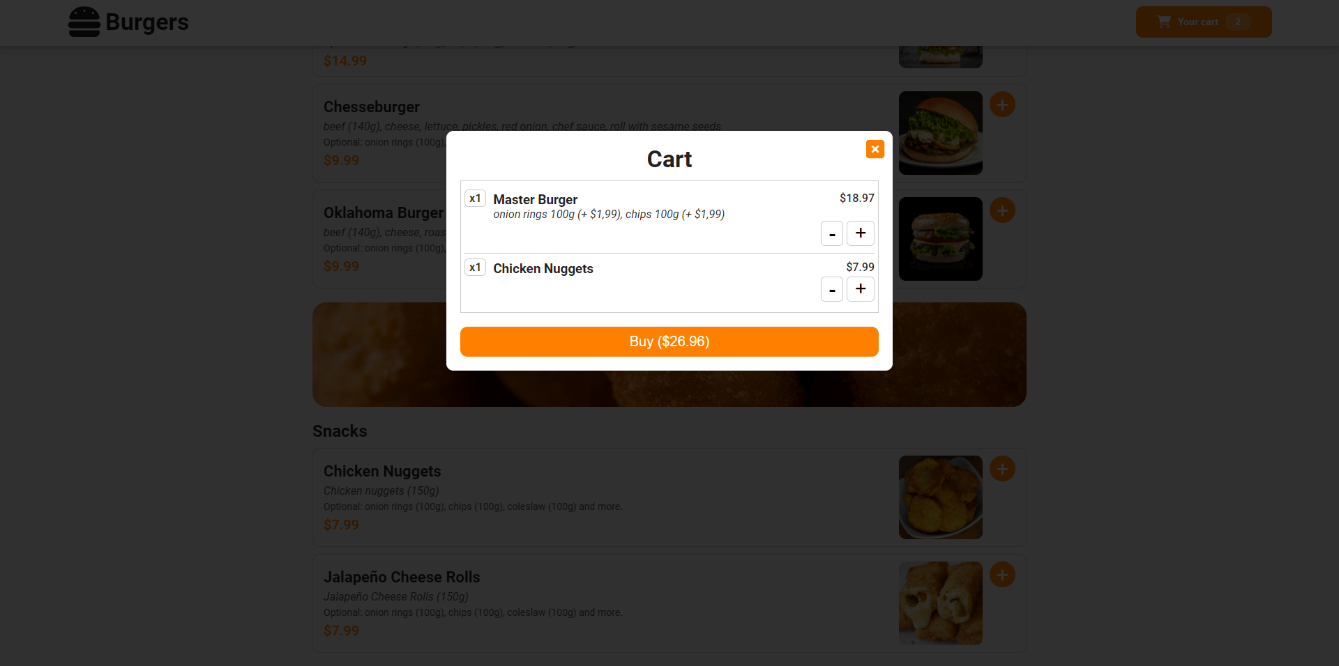 GitHub - Kubenz98/Burgers: food order app created with React