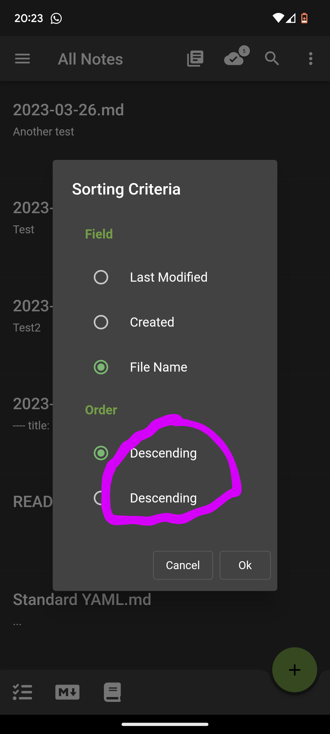 Text error in sort order selection · Issue #910 · GitJournal/GitJournal · GitHub