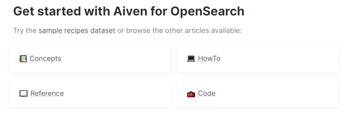 Discussion: add links to docs categories · Issue #471 · aiven/devportal · GitHub