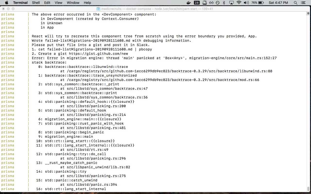 'prisma2 init' with mysql leads to react error on MySQL8 because of ...