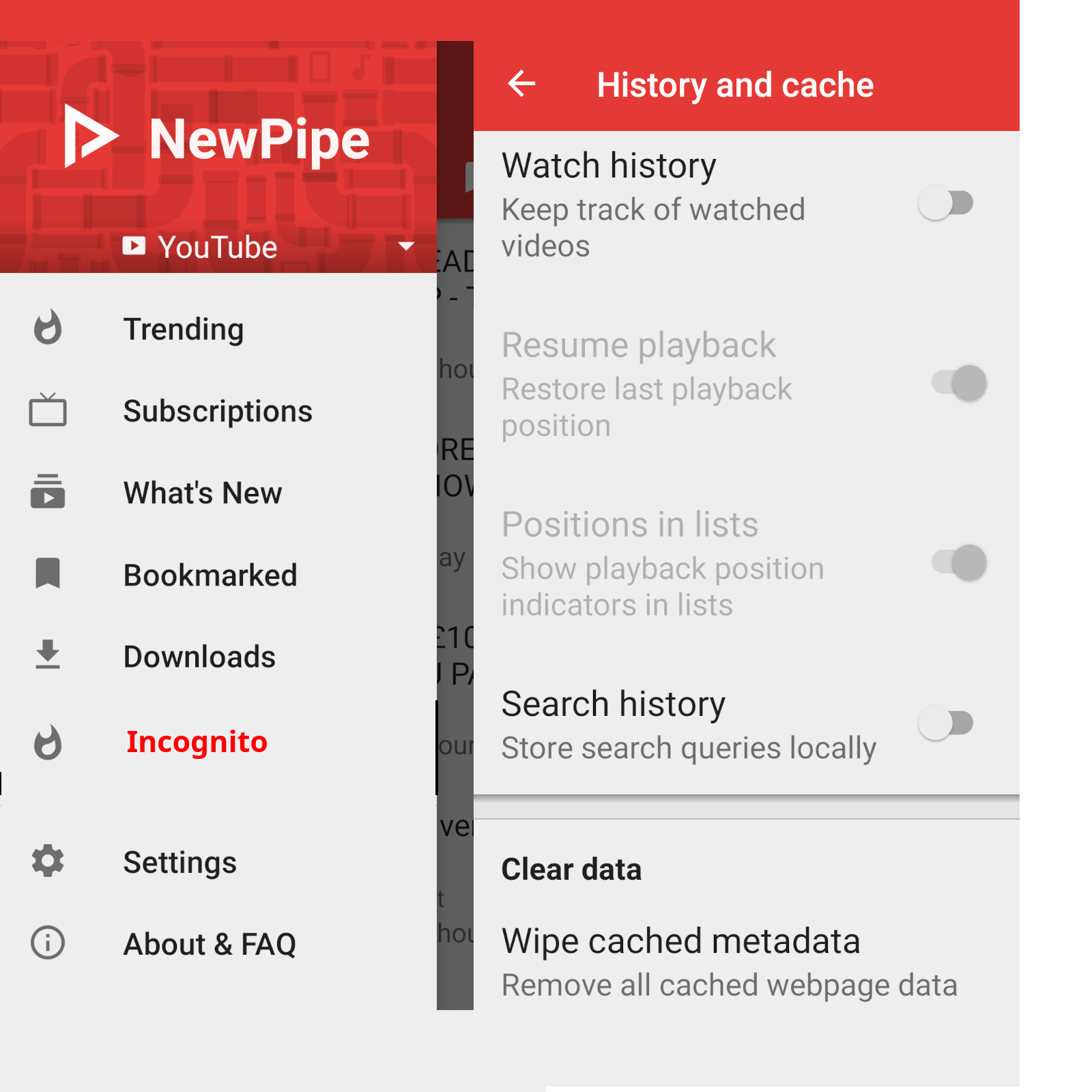 Create An Incognito Mode Button In Hamburger Menu Left · Issue 10442 · Teamnewpipenewpipe 