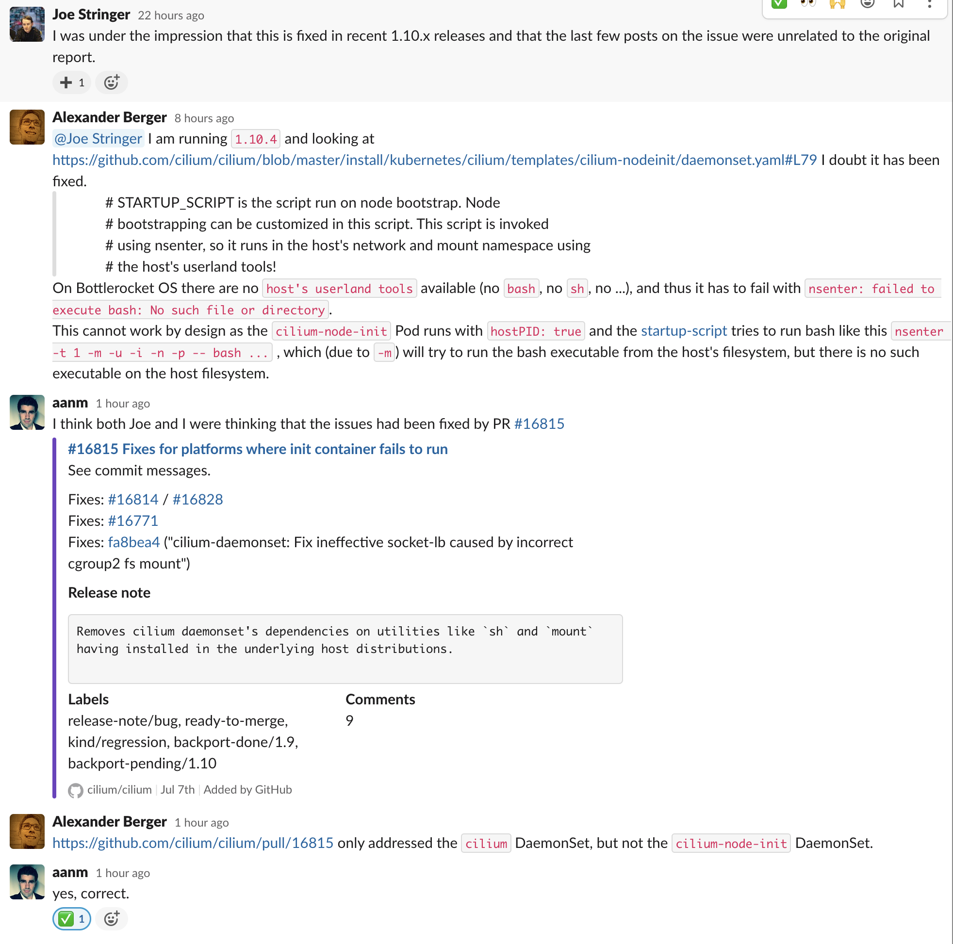 cilium-node-init CrashLoopBackOff when running on Bottlerocket OS · Issue #15393 · cilium/cilium ...