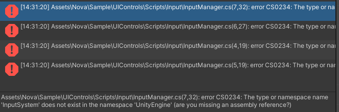 Importing Free Trial Creates Namespace Errors 2020 3 21f · Novaui Unity Feedback · Discussion