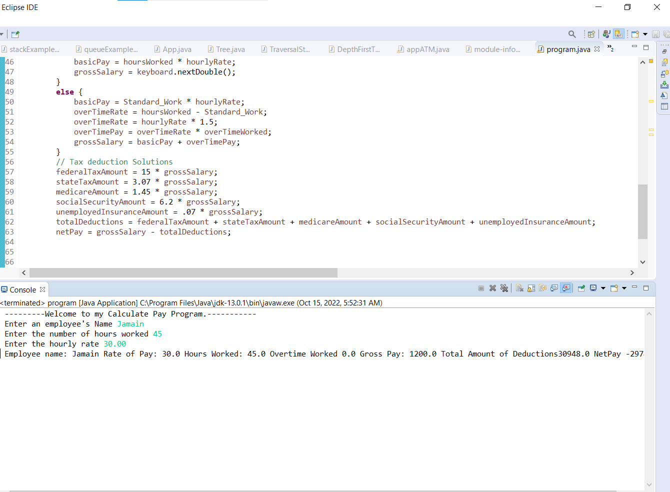 GitHub - Jamain31/Calculate-Pay-Program: This application stores employees into a list and ...