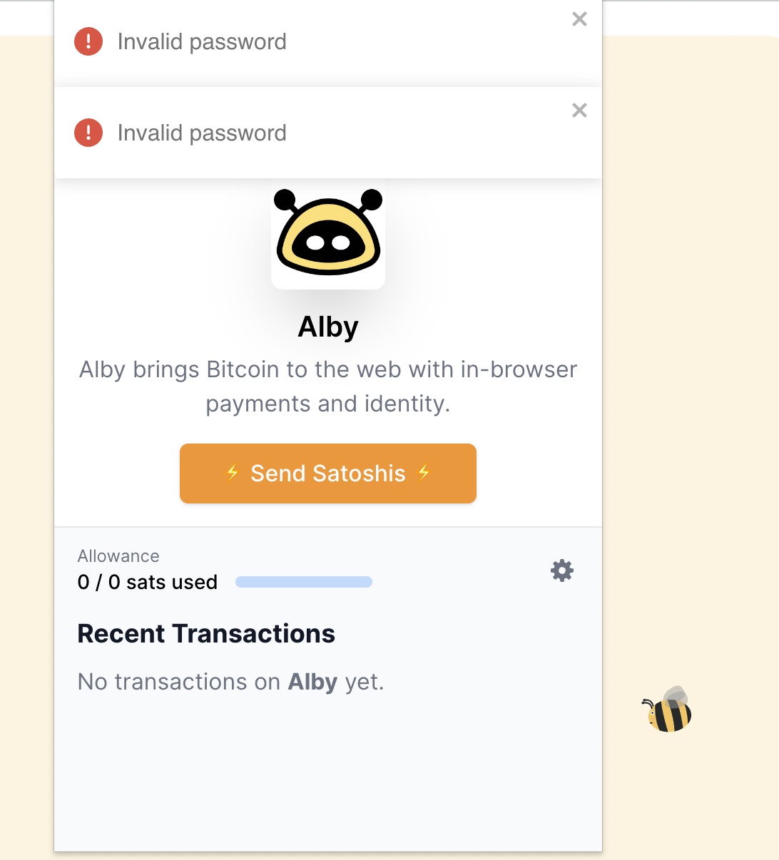 After trying to enter the incorrect password, when entering with the ...