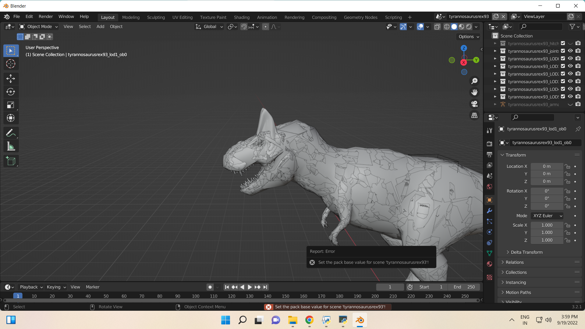 Unable to export Dinosaur from Blender to the game · Issue #247 · OpenNaja/cobra-tools · GitHub
