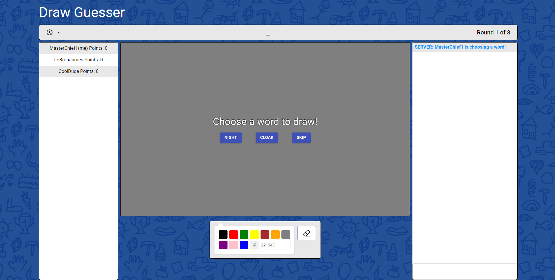 GitHub - jbondad/drawguesser: Multiplayer drawing and guessing game.