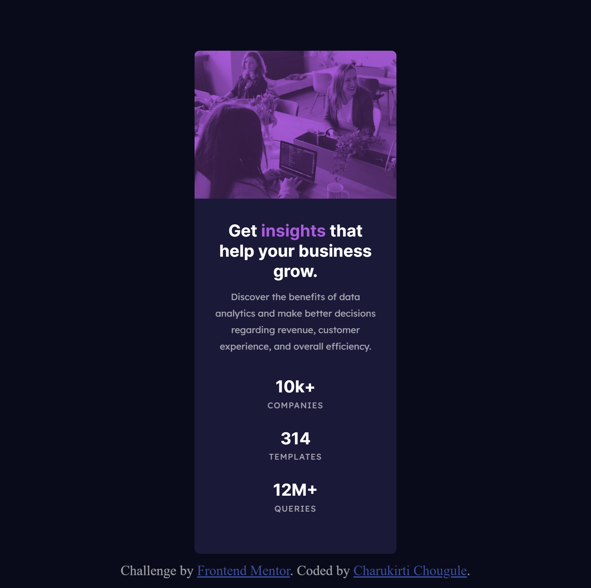 Github Charukirti Frontend Mentor Stats Preview Card Challenge Completed Frontend Mentors