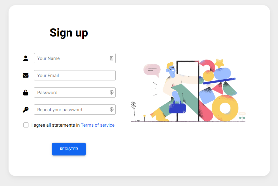  mdbootstrap react registration form Codesandbox