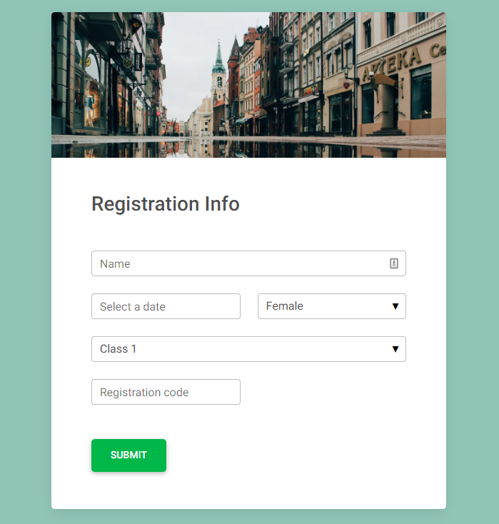  mdbootstrap react registration form Codesandbox