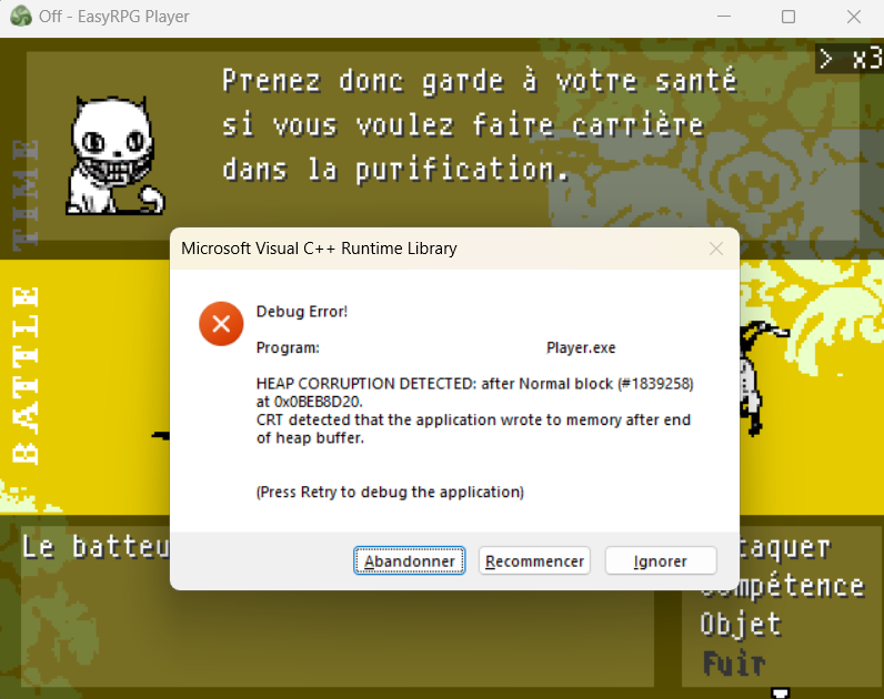 Battles with the interface type B seem to crash the 32 bits version of the Player · Issue #2906 ...