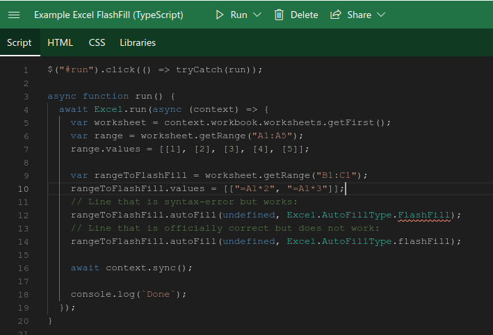 Range Autofill Does Not Work In Typescript · Issue 2338 · Officedev Office Js · Github