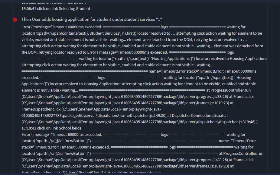 Bug When Playwright Is Not Finding The Element It Should Stop The Execution But Here It Is 