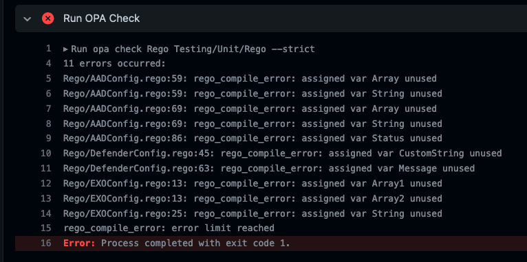 Rego code produces unused var warnings in OPA 0.50+ · Issue #195 · cisagov/ScubaGear · GitHub