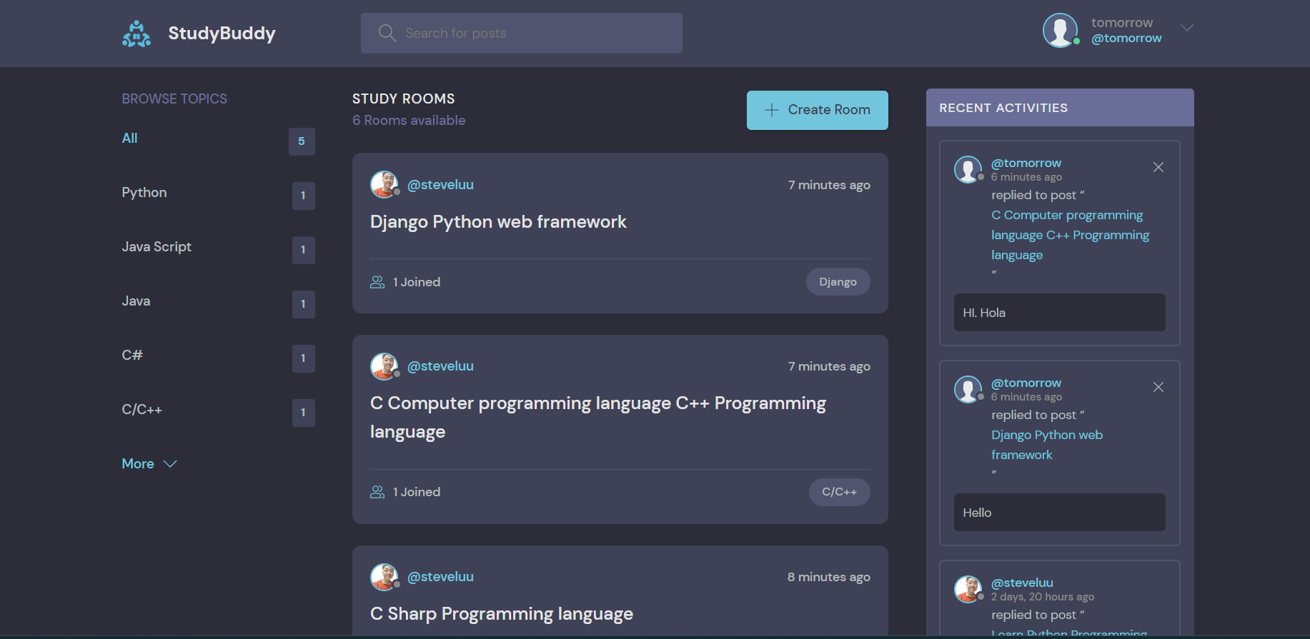 GitHub - SteveTomorrow/Study-Buddy: A social networking site that allows sharing information ...