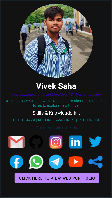 GitHub - VivekSaha05/PortfolioApp: This is my First Application (Portfolio app) which i made ...