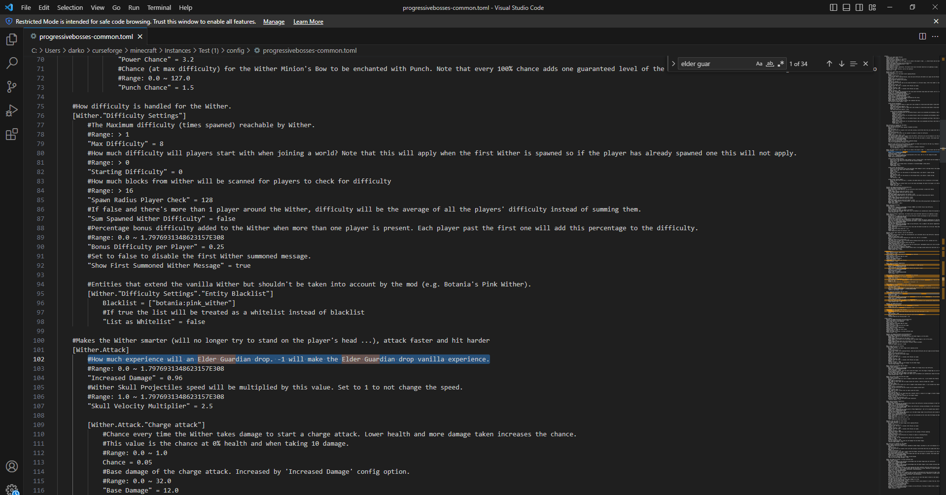Very minor config issue · Issue #149 · Insane96/ProgressiveBosses · GitHub