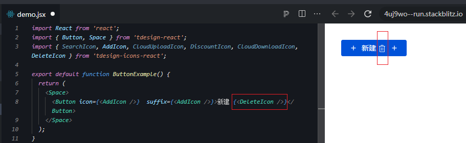 [button按钮] icon在左 content在中 suffix在右，他们应该是一体的，假如再有个children，应该放他们的上下左右边，而不是插他们里面去 · Issue #1179 ...
