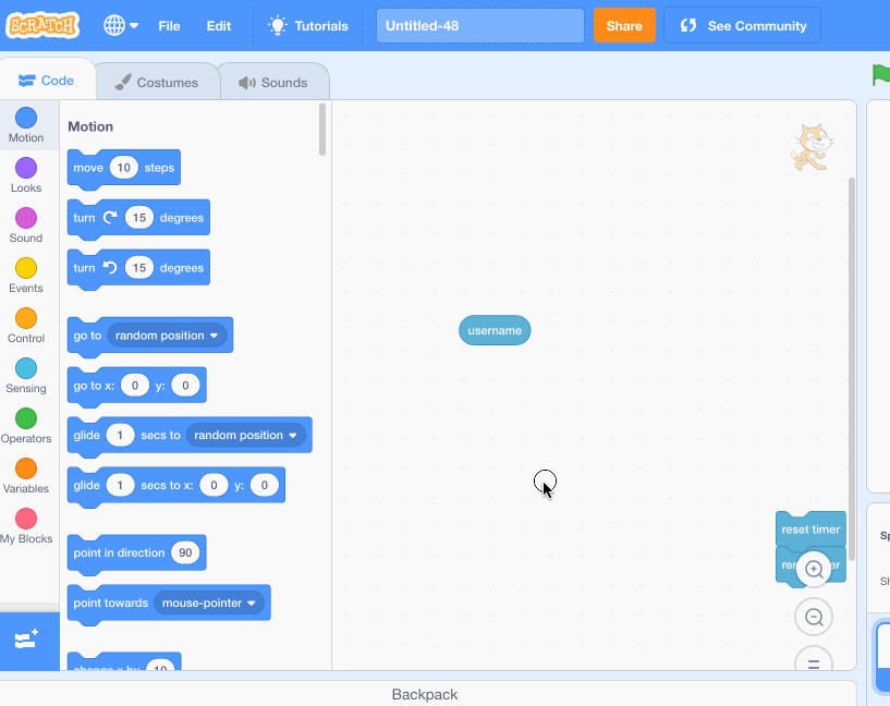 Dragging a block into the workspace causes blocks pallet to move above ...