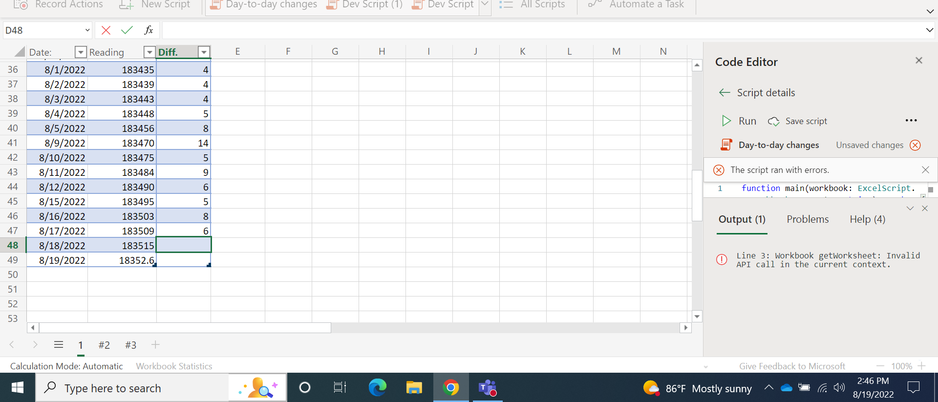 Read day-to-day changes · Issue #521 · OfficeDev/office-scripts-docs ...