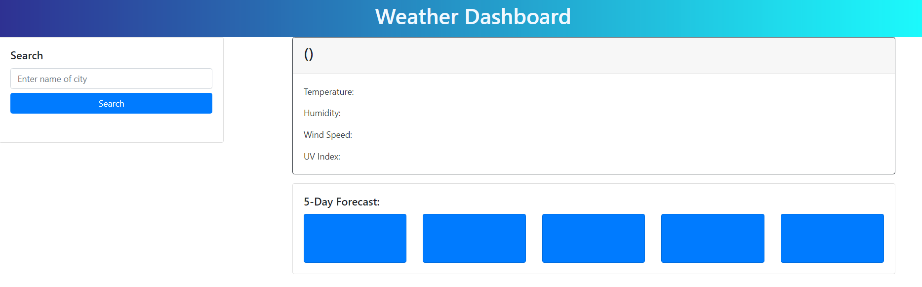 GitHub - Barrerse/Weather-Dashboard: Weather dashboard that runs in the browser and features ...