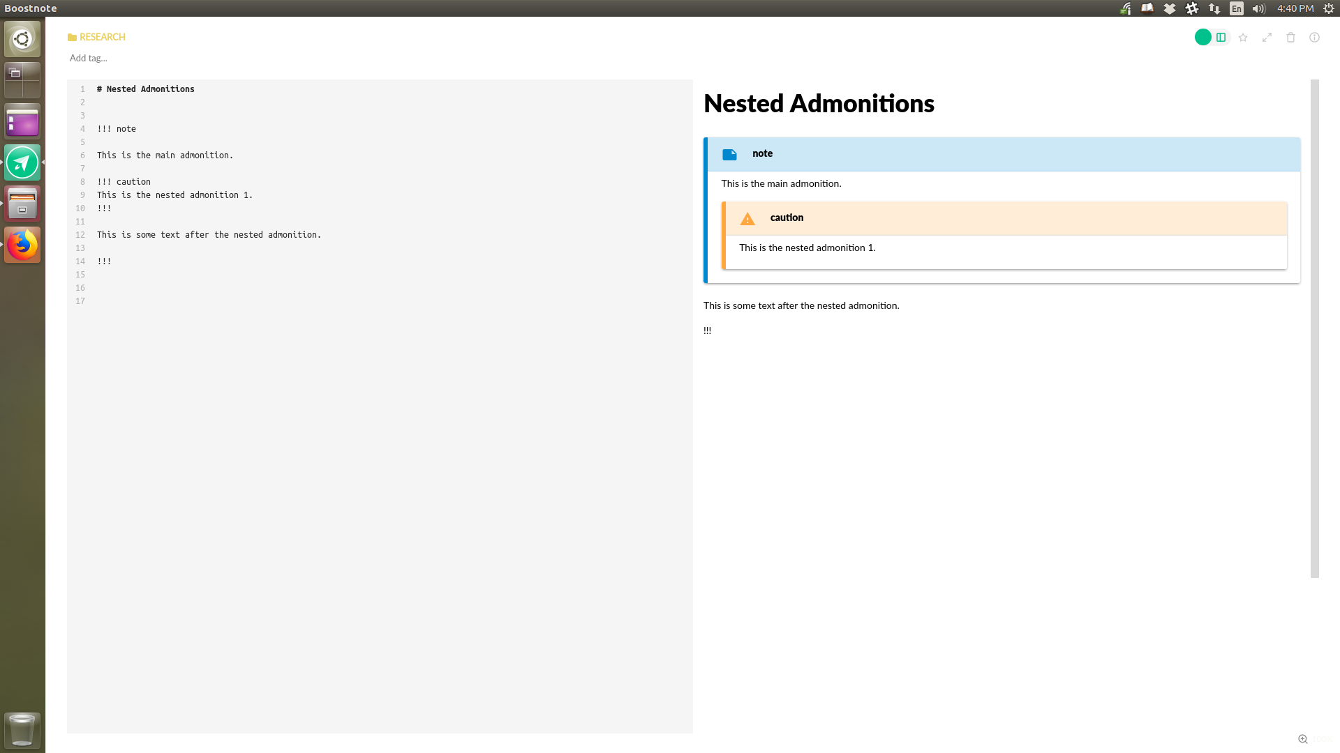 Nested admonitions do not show properly · Issue #2543 · BoostIO/BoostNote-Legacy · GitHub