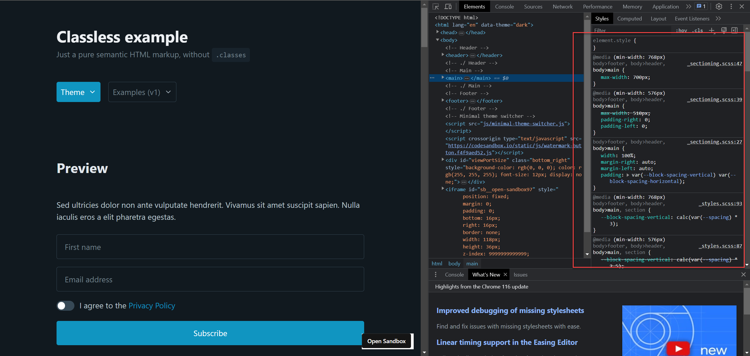 Don't rely on being a direct child of · Issue #403 · picocss/pico · GitHub