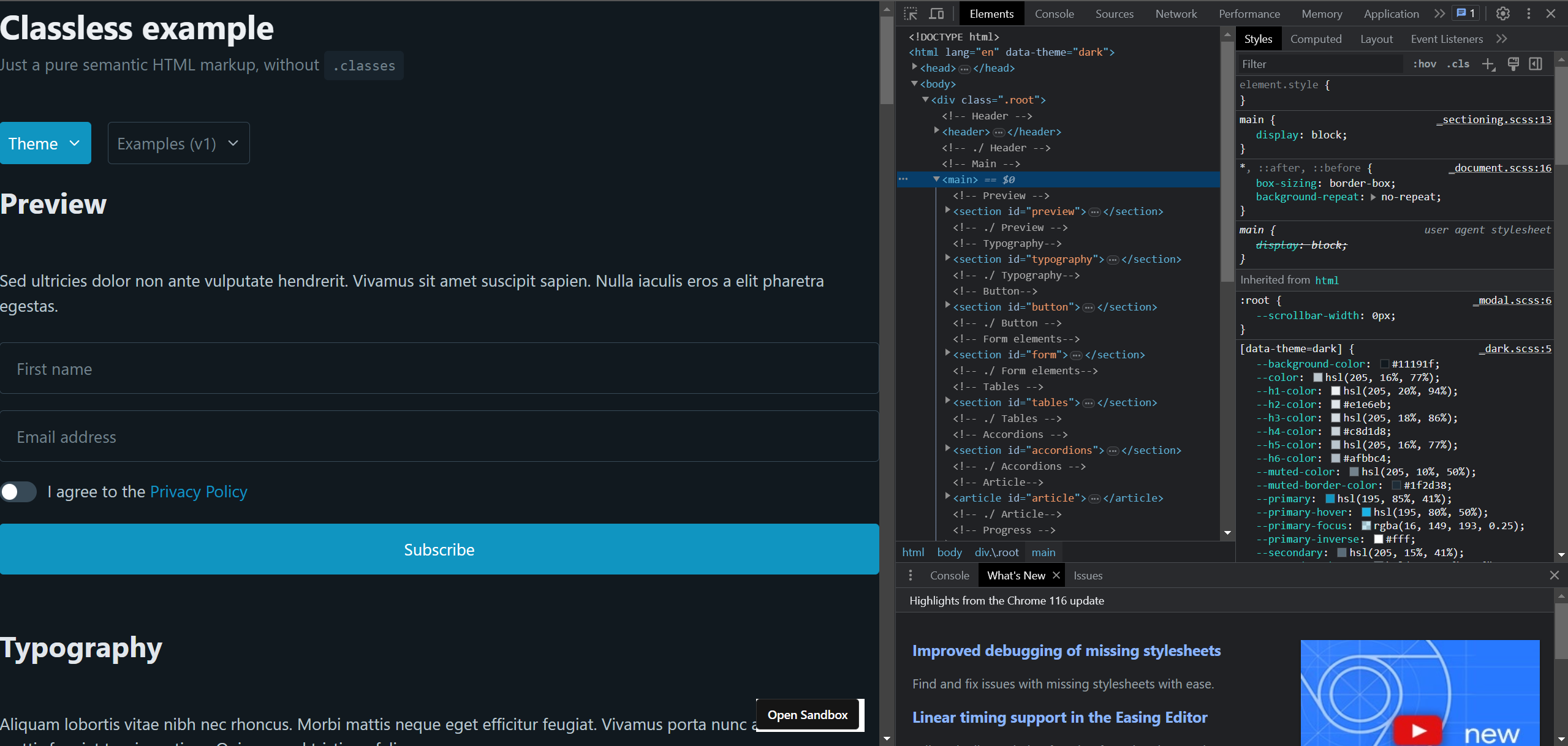 Don't rely on being a direct child of · Issue #403 · picocss/pico · GitHub