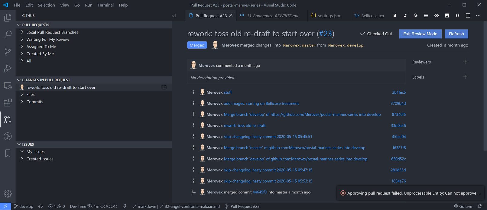 Disallow approve/request on own PR · Issue #888 · microsoft/vscode-pull ...