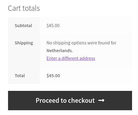 Cart page shows no shipping available, but checkout page asks for ...