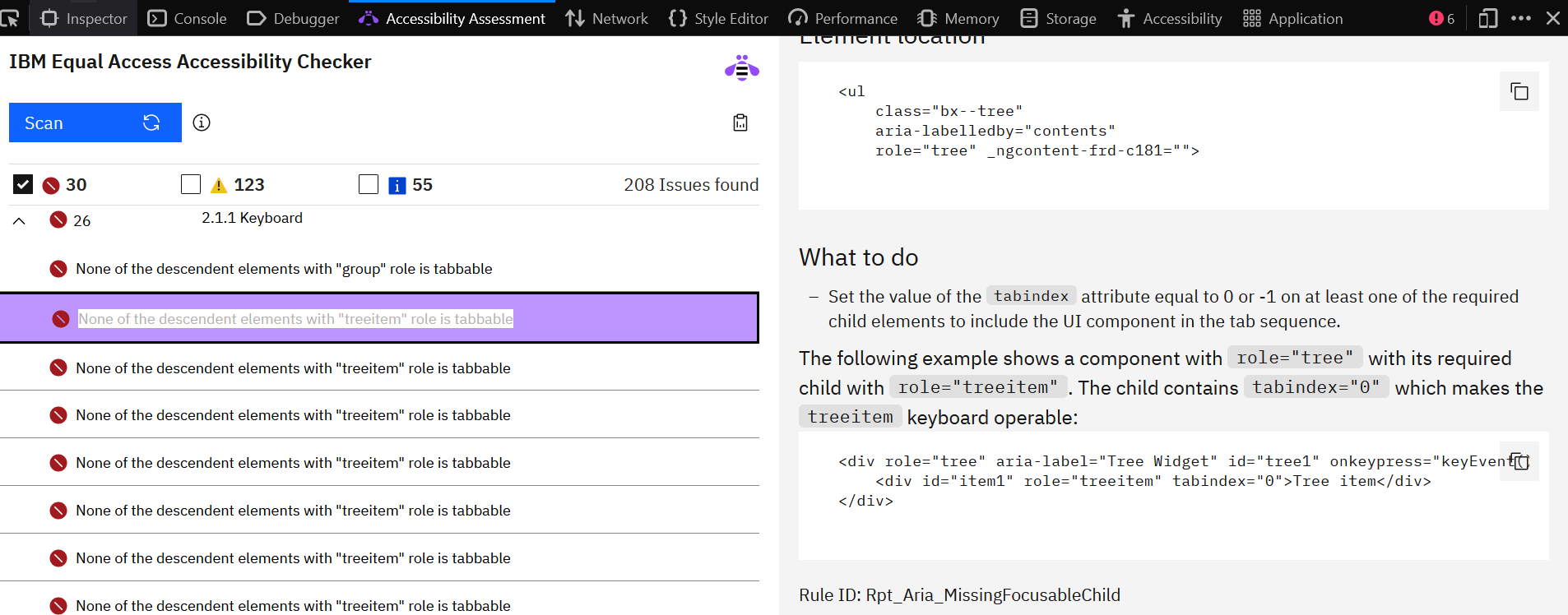 ViolationNone of the descendent elements with "treeitem" role is tabbable · Issue #2325 · carbon ...