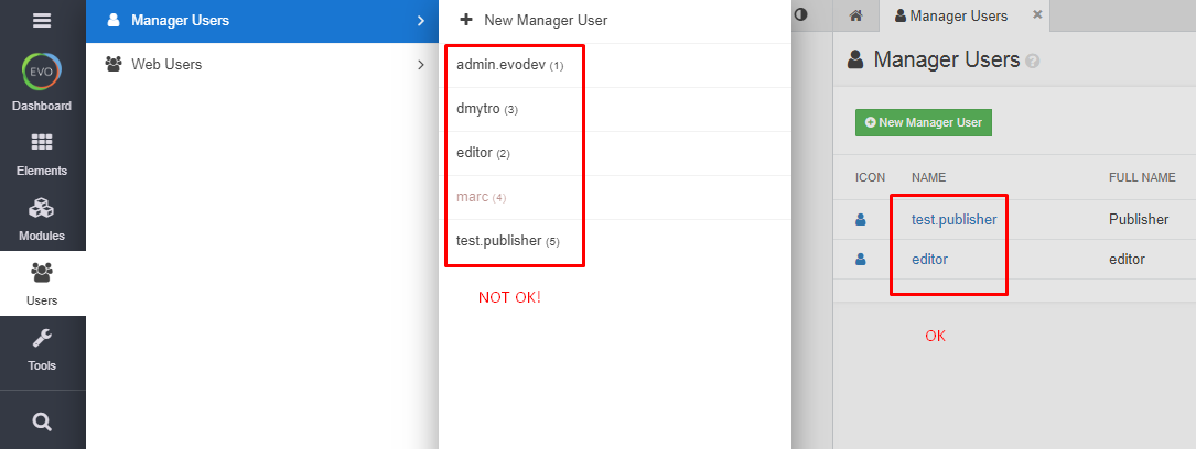 Issues with managing users · Issue #722 · evolution-cms/evolution · GitHub