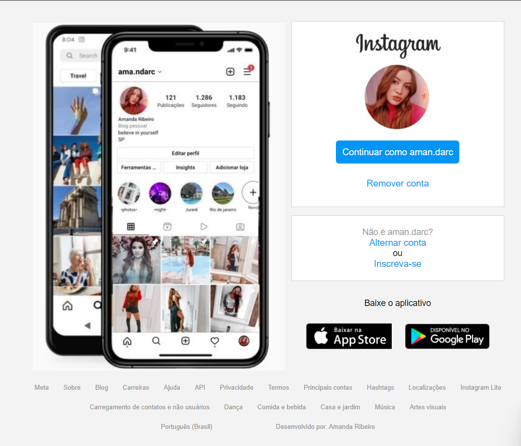 GitHub - Amanda-ribeiiro/instagram: Recriando a pagina inicial do instagram GitHub - Amanda-ribeiiro/instagram: Recriando a pagina inicial do instagram