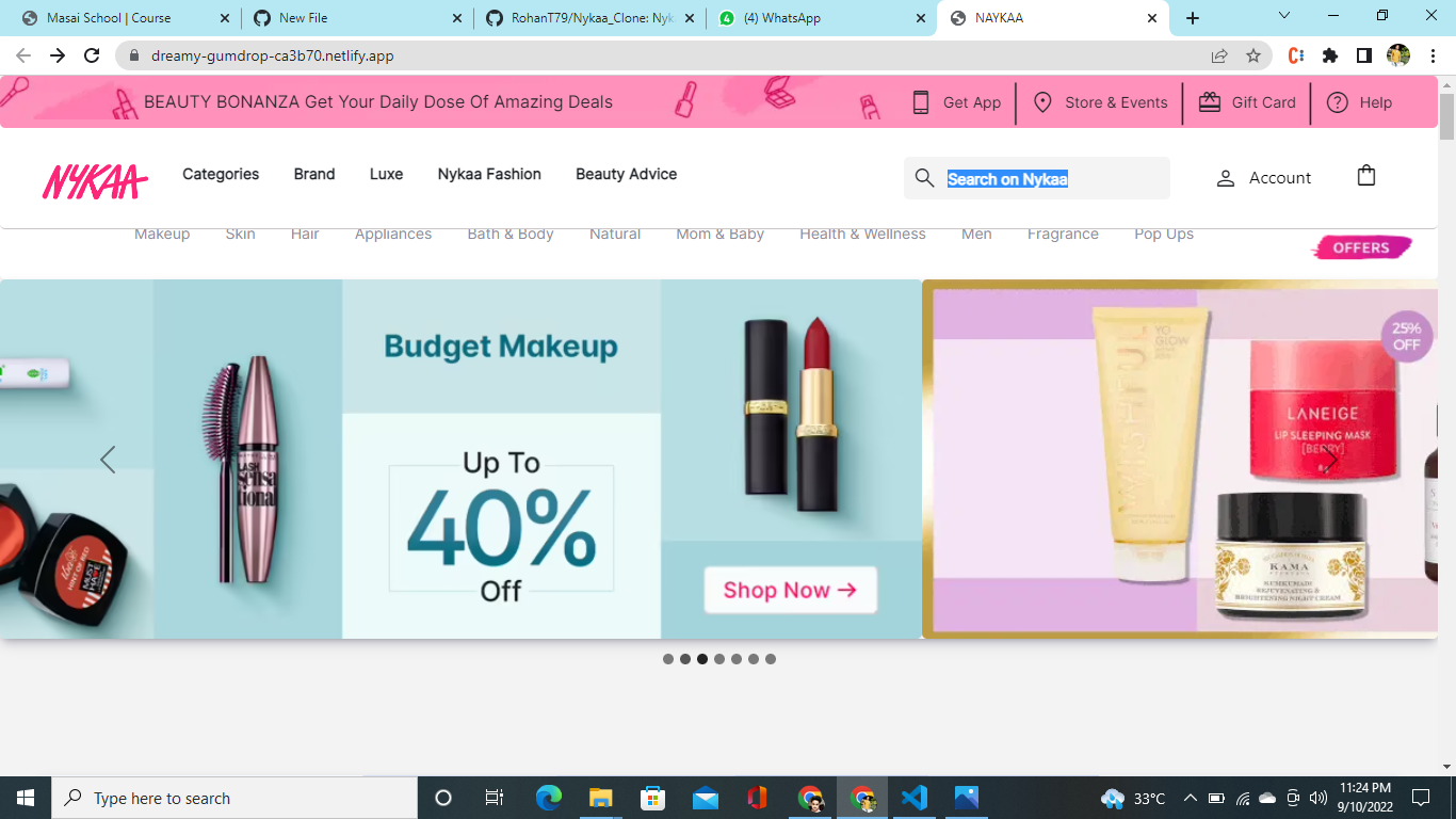 GitHub - dhananjayverma/naykaa-website-clone: Nykaa Clone was a unit-5 ...