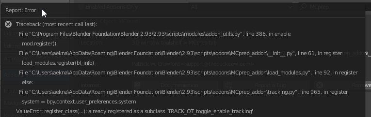 cannot enable addon in blender 2.93 · Issue #243 · Moo-Ack-Productions ...
