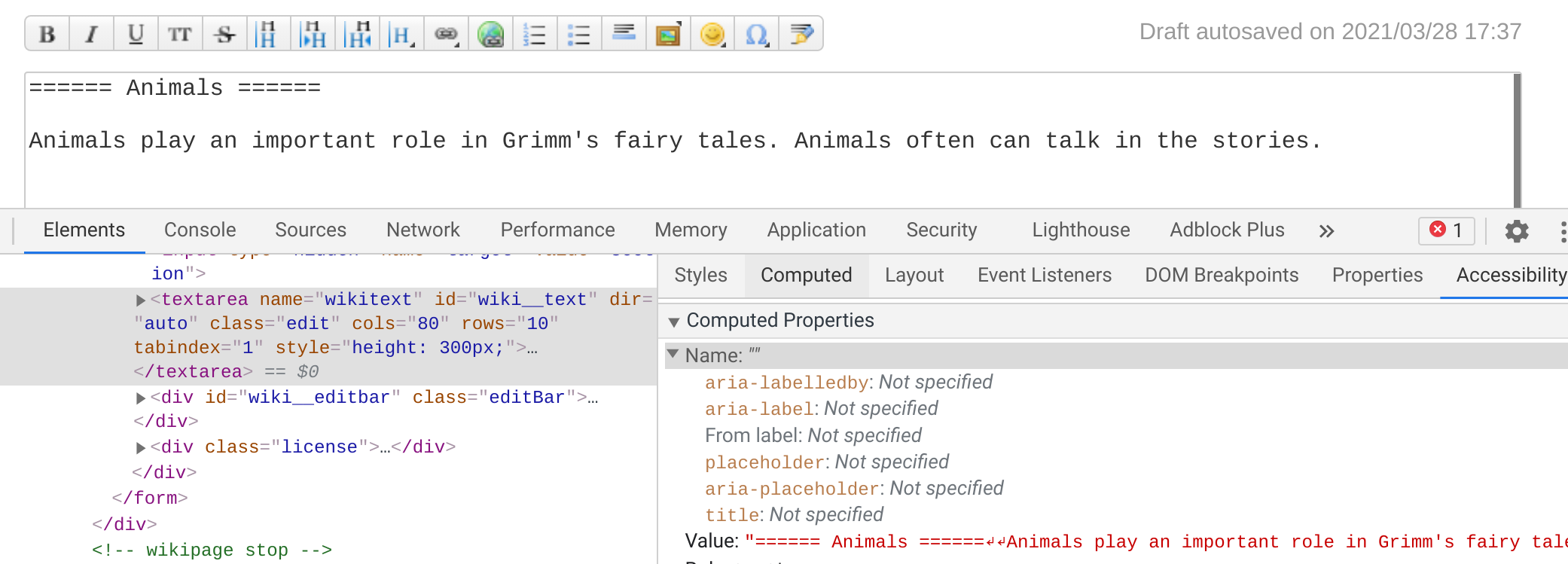 Edit form difficult to use by screen reader and low vision users · Issue #3450 · dokuwiki ...