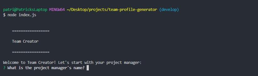 GitHub - pmacdonald07/team-profile-generator