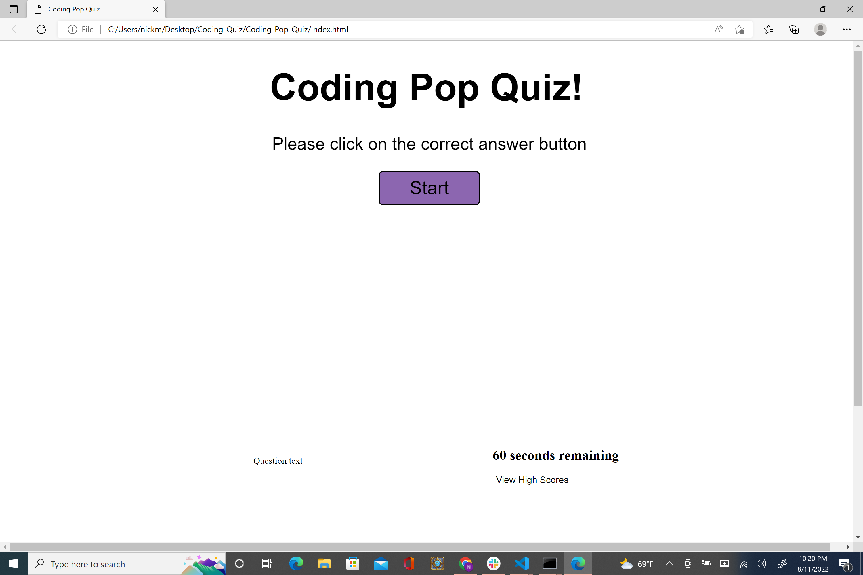 GitHub - Nickmason01/Coding-Pop-Quiz