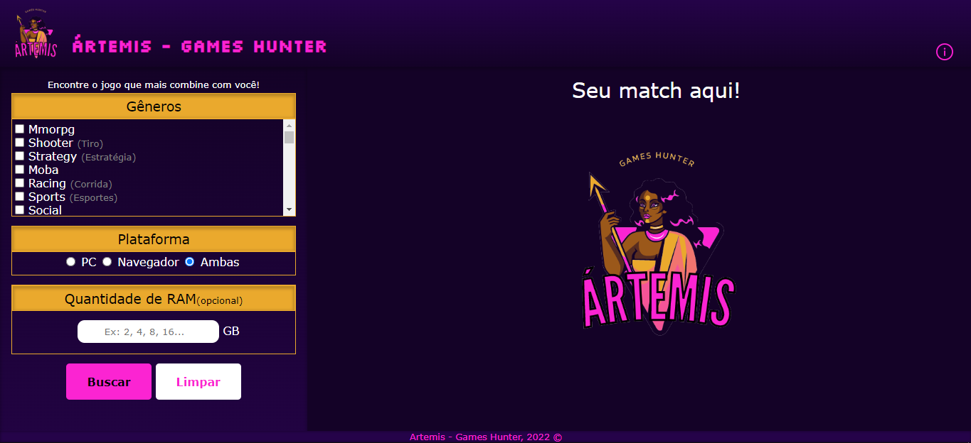 GitHub - paulalcssantos/ArtemisGamesHunter: Site desenvolvido utilizando HTML, CSS e Javascript ...