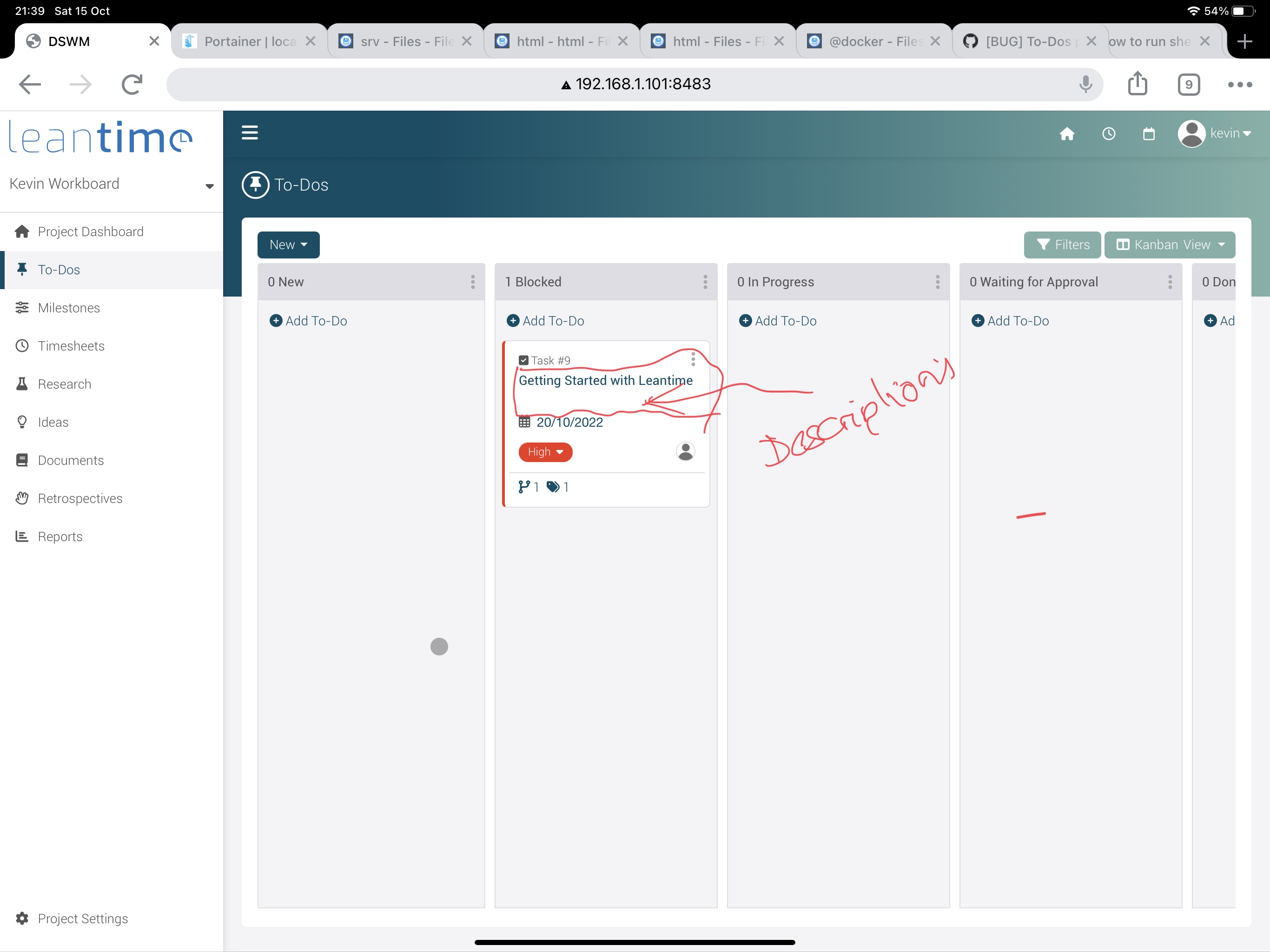 [BUG]. To do kanban card description no longer showing · Issue #1042 · Leantime/leantime · GitHub