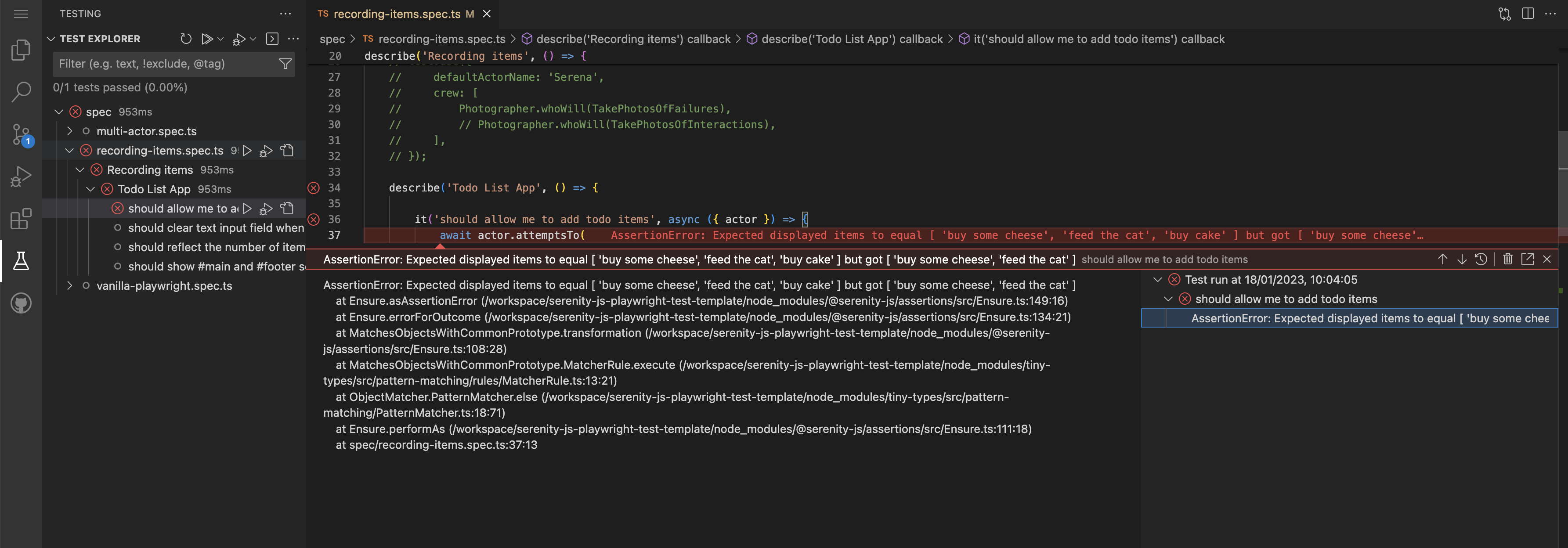 Serenity/JS 3.0 - Improve error reporting in Visual Studio Code · Issue #1486 · serenity-js ...