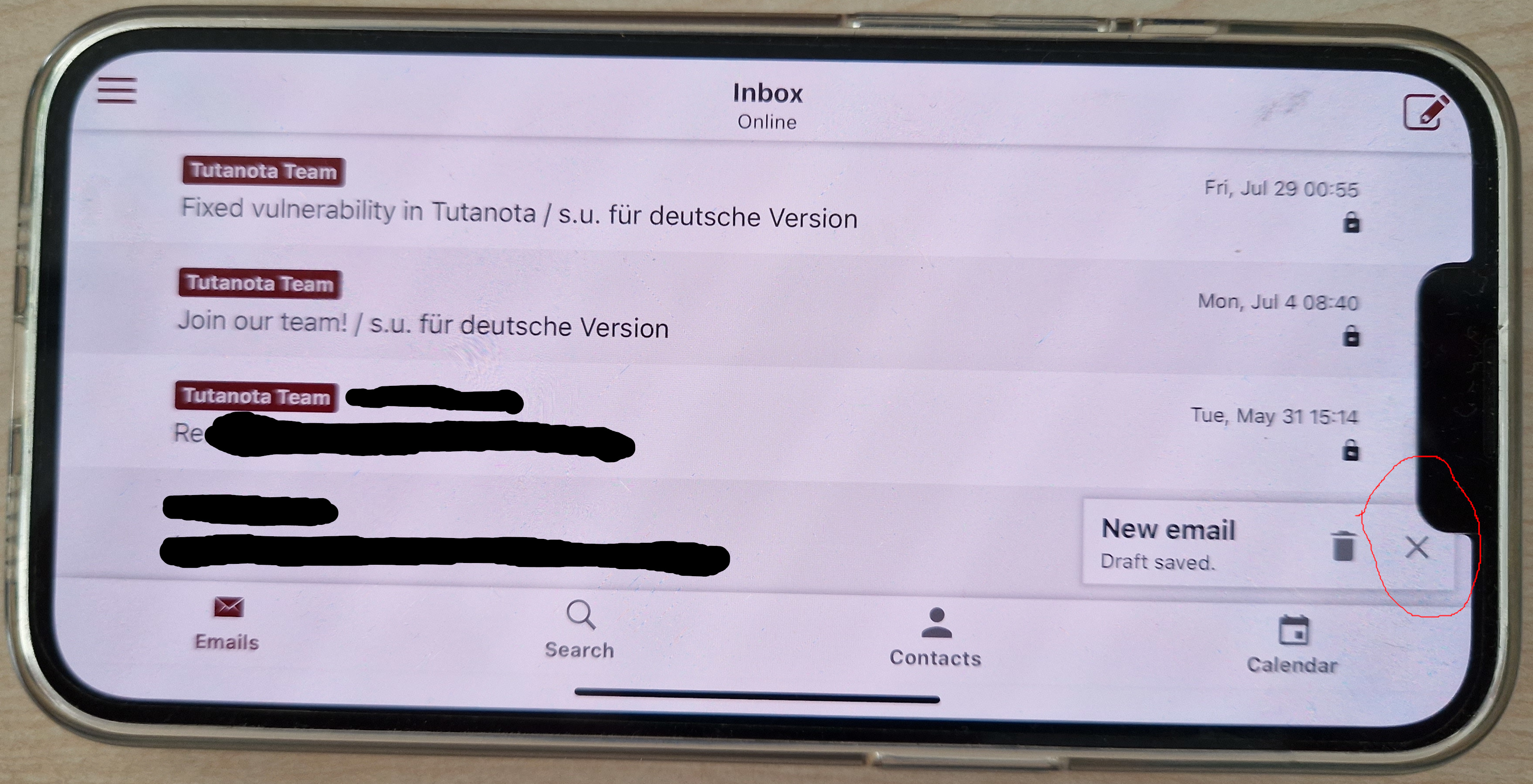 Notch covers some interface elements · Issue #4531 · tutao/tutanota · GitHub