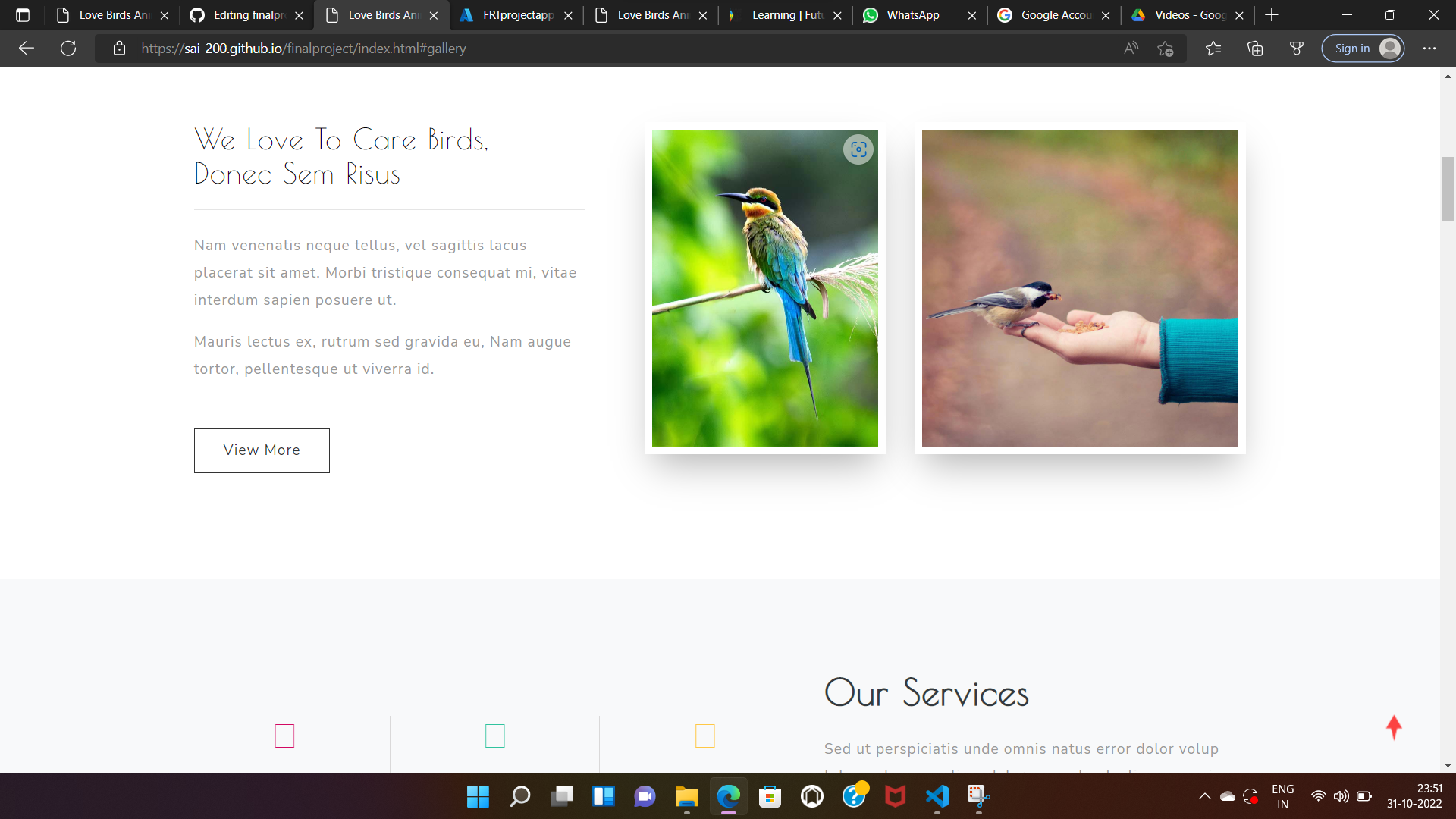GitHub - Sai-200/finalproject: This is a website named as "LOVELY BIRDS" which contains ...